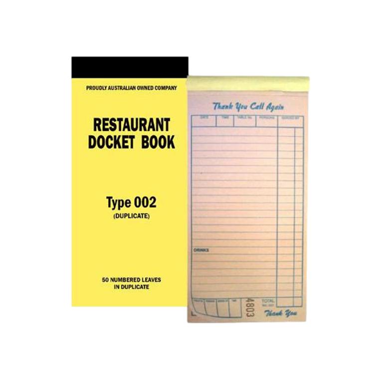 Duplicate Type 002 Carbonless Docket Book 50 Page Large (Carton of 100 ...